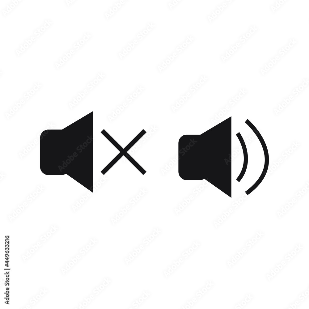 Mobile interface icons, full and mute volume sign on editable songs and ...