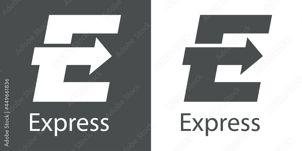 Vector de Stock Logo con palabra Express con letra E con forma de ...