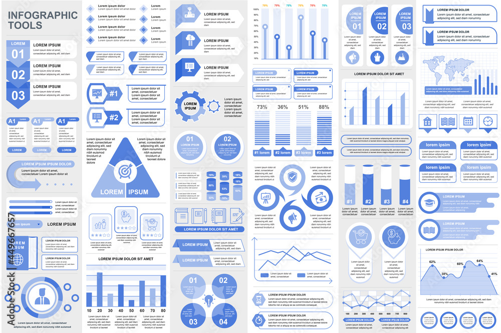 Vector de Stock Bundle infographic elements data visualization vector ...