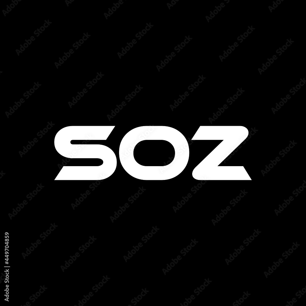 SOZ letter logo design with black background in illustrator, vector ...