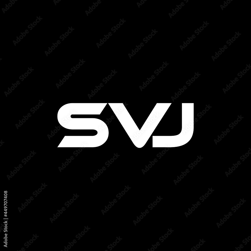 SVJ letter logo design with black background in illustrator, vector ...