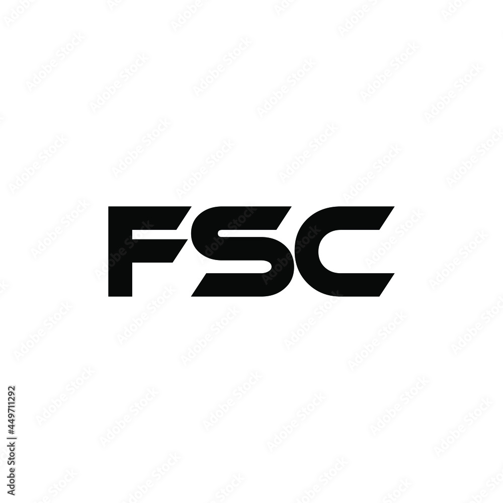 FSC letter logo design with white background in illustrator, vector ...
