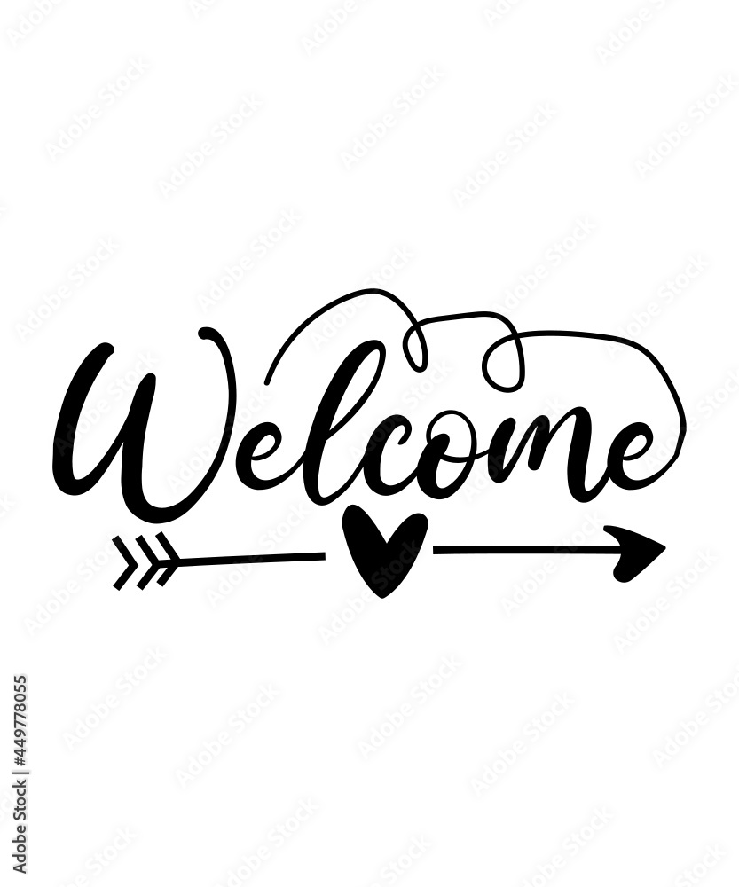Vektor Welcome svg bundle, farmhouse sign svg, home sweet home svg ...