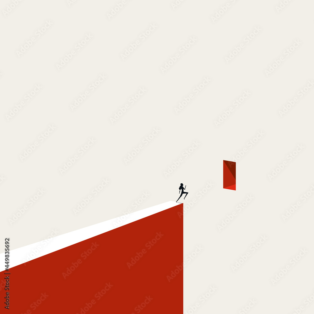 Business career jump or leap. Symbol of challenge, opportunity ...