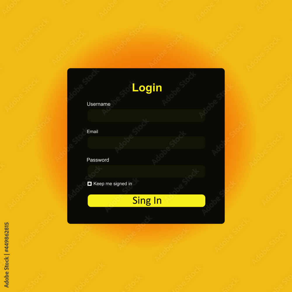 Member login form interface. For web page, site, mobile applications ...