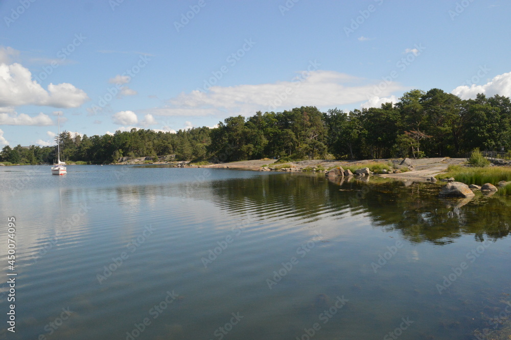 Beautiful nature and landscapes around the archipelago and islands in ...