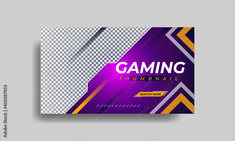 Gaming youtube thumbnail template design Stock Vector | Adobe Stock