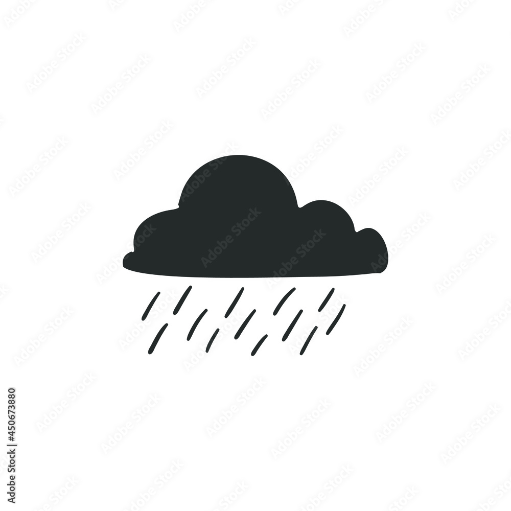Rain Icon Silhouette Illustration. Meteorology Vector Graphic Pictogram ...