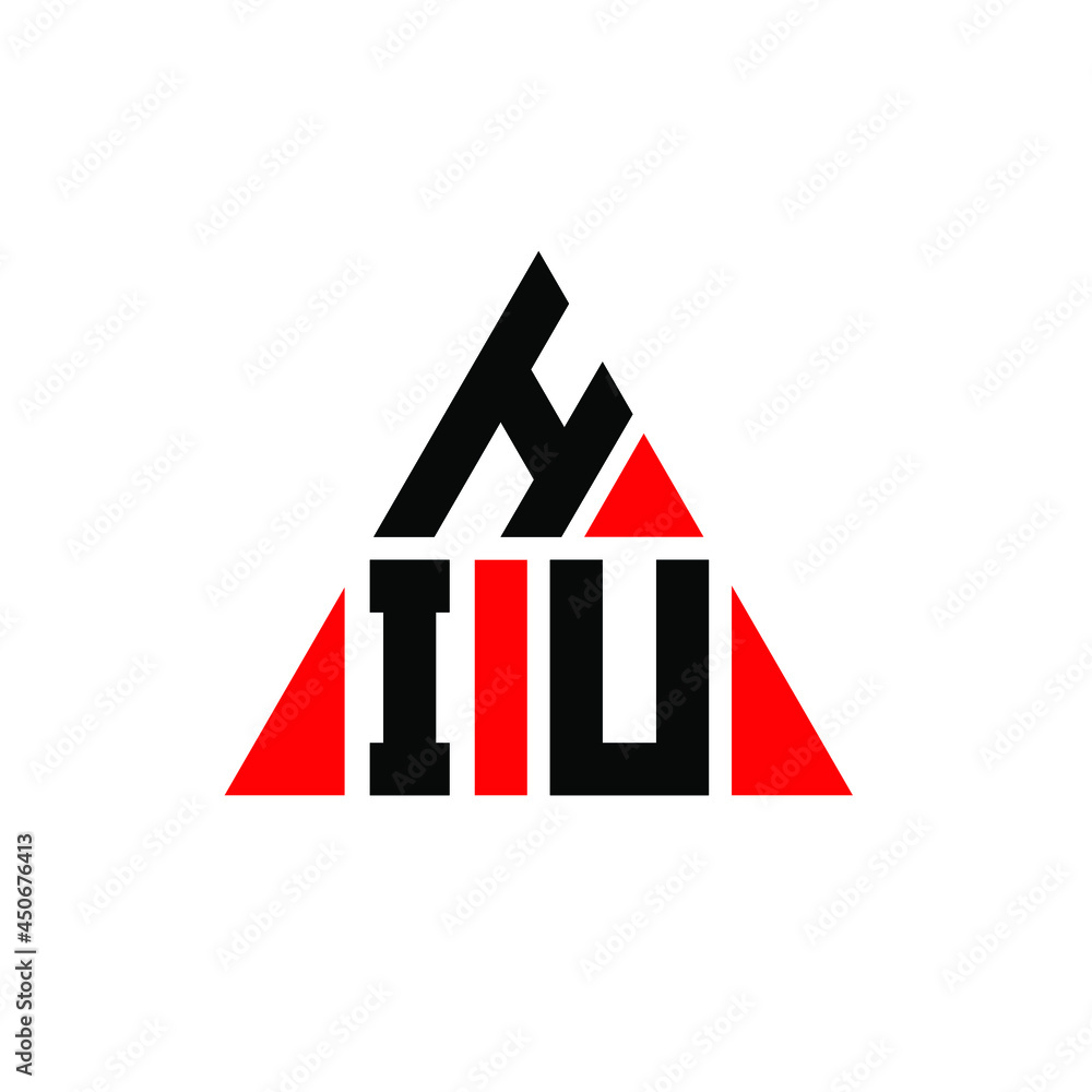 HIU triangle letter logo design with triangle shape. HIU triangle logo ...