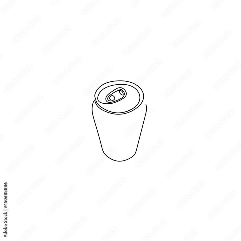 Continuous line drawing of beverage cans, object one line, single line ...