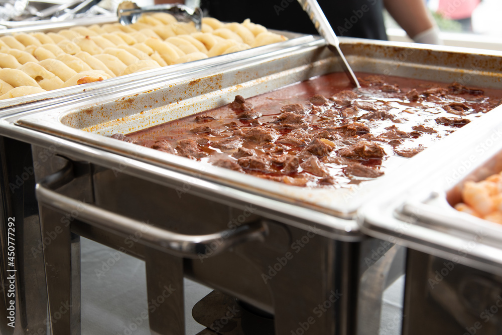 food on a tray served buffet style Stock Photo | Adobe Stock