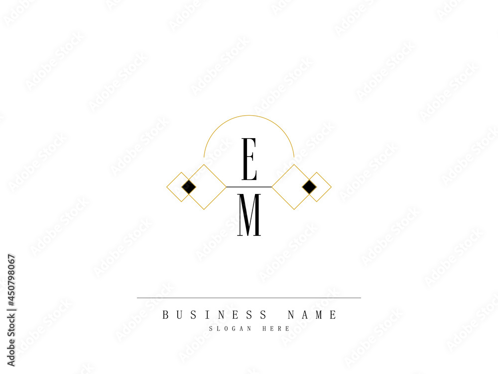 Letter EM Logo, Diamond em Logo Template with Creative Line Art Concept ...