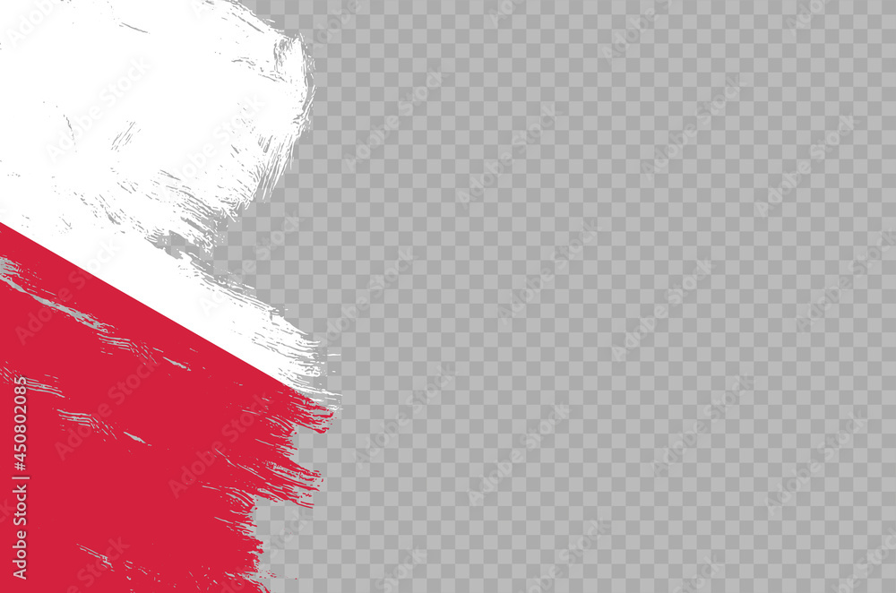 Poland flag with brush paint textured isolated on png or transparent ...