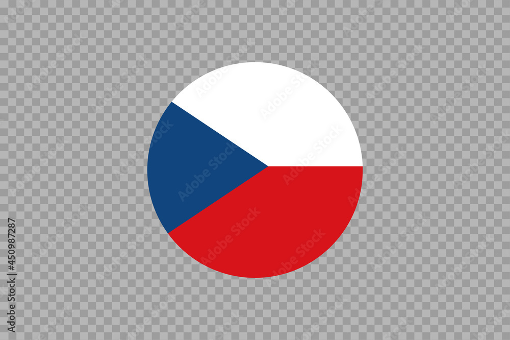 Czech Republic flag in circle shape isolated on png or transparent background,Symbol of Czech ...