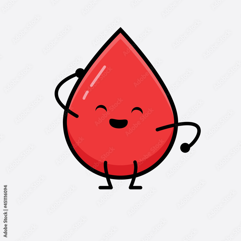 Vector Illustration of Blood Character with cute face and simple body ...