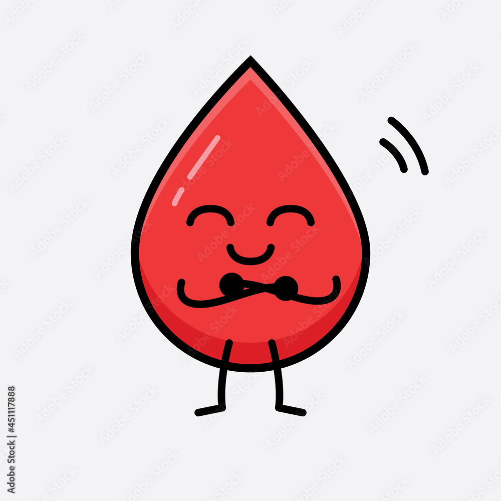 Vector Illustration of Blood Character with cute face and simple body ...