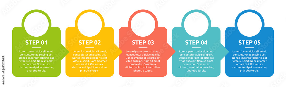 5 Step infographic, Chart process diagram template. Stock Vector ...