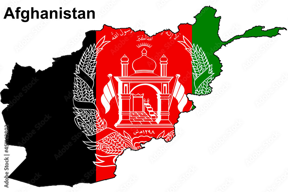 Flag and map of Afghanistan Stock Illustration | Adobe Stock