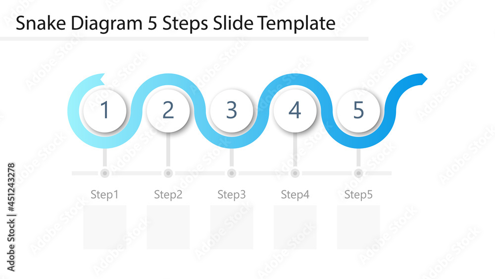 Snake Diagram 5 Steps Slide Template. Clipart image 素材庫向量圖 | Adobe Stock