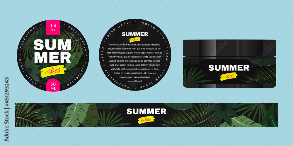Skin care cosmetic product packaging design template, beauty product ...