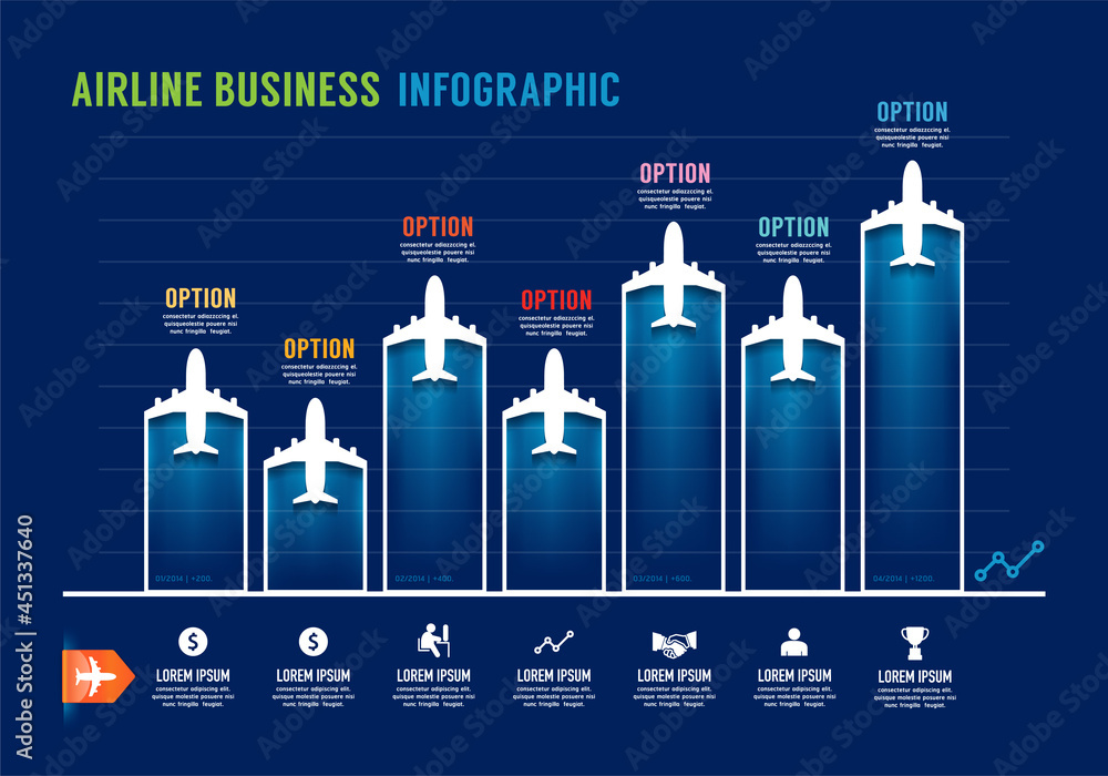 Airline Business resources infographic. Graph diagram icon transport ...