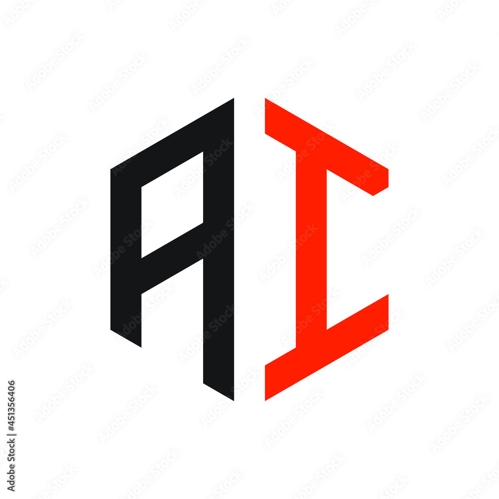 AI logo vector illustration. Letter AI hexagonal logo isolated on White ...