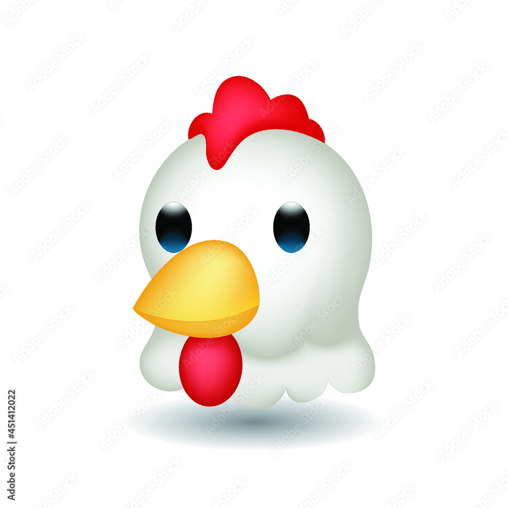 Rooster head emoji vector. Vector illustration of a Rooster's head ...