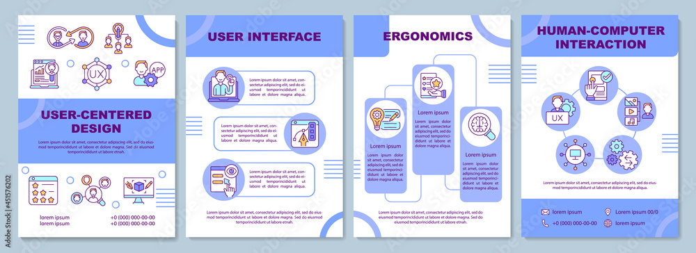 User-centered design brochure template. User interface. Ergonomics ...