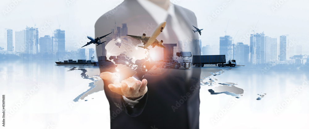 The world logistics , there are world map with logistic network ...