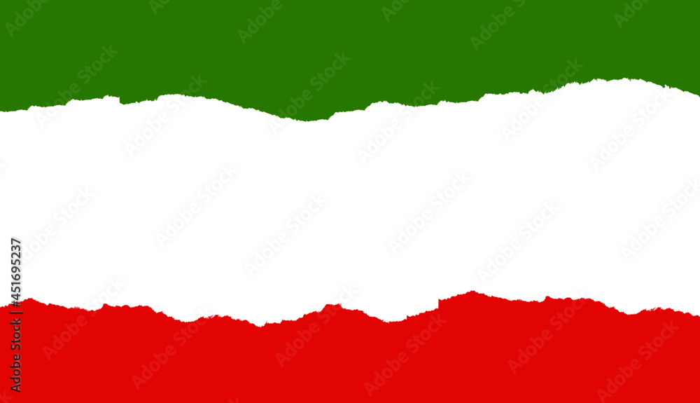 Papel rasgado representando la bandera de México, con los colores de la ...