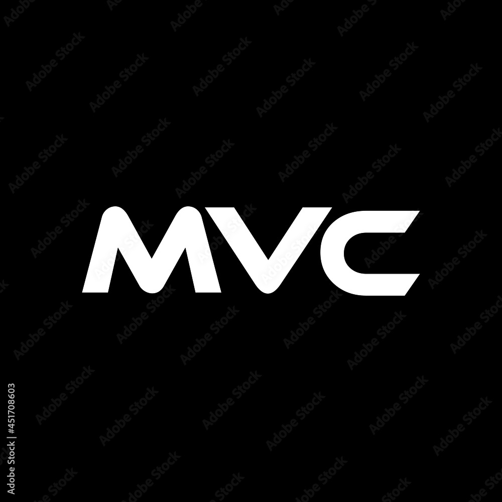 MVC letter logo design with black background in illustrator, vector ...