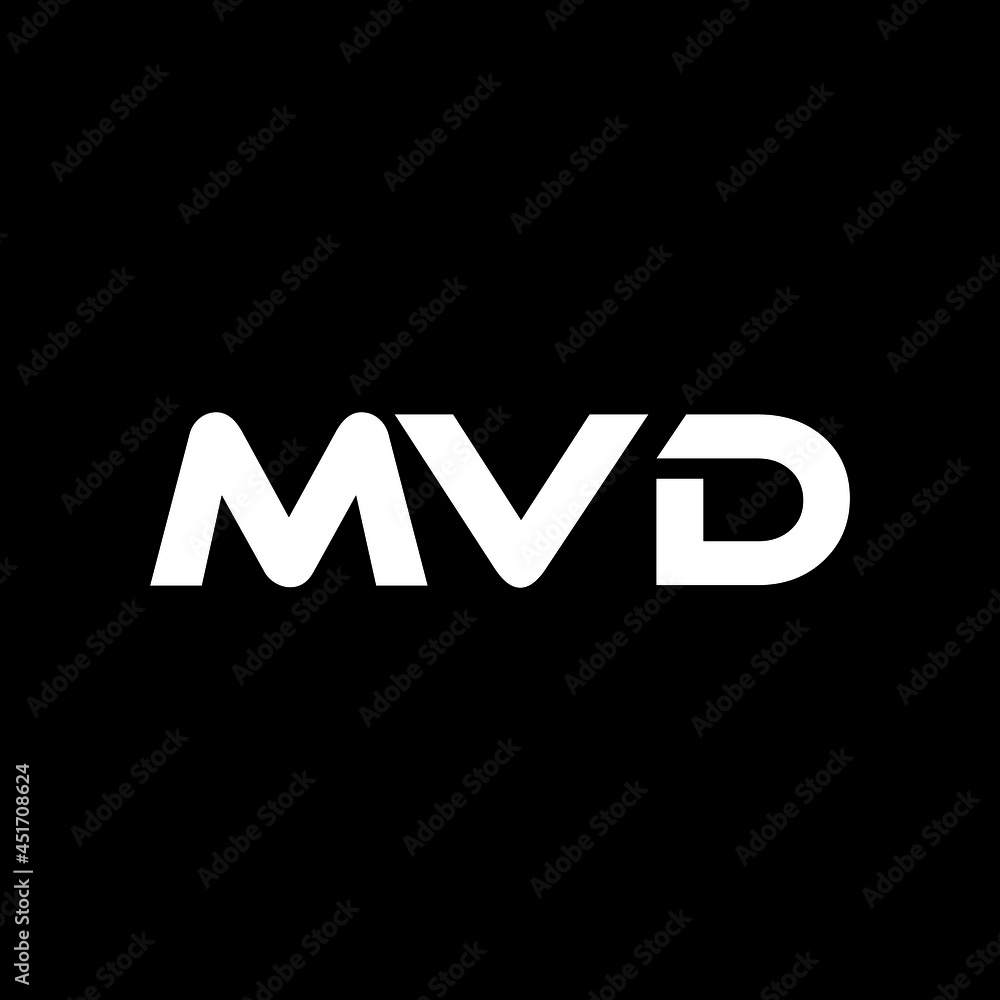 MVD letter logo design with black background in illustrator, vector ...