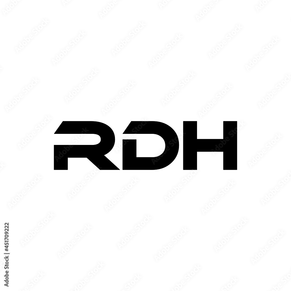 RDH letter logo design with white background in illustrator, vector ...
