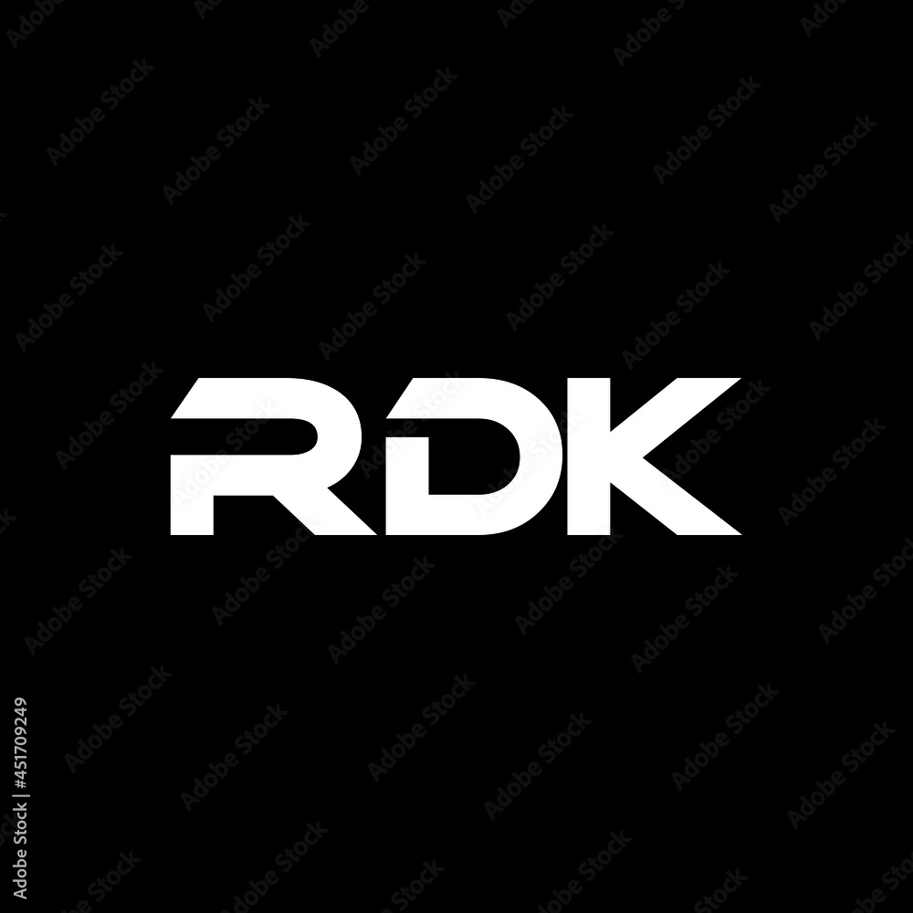 RDK letter logo design with black background in illustrator, vector ...