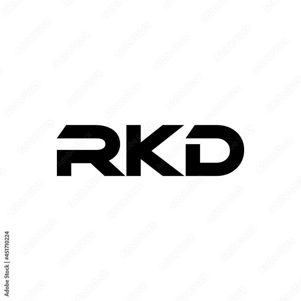 RKD letter logo design with white background in illustrator, vector ...