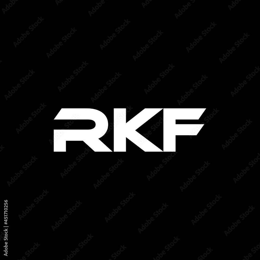 RKF letter logo design with black background in illustrator, vector ...