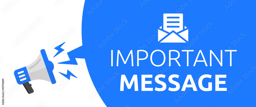 Megaphone with Important message text. Vector illustration sign Stock ...