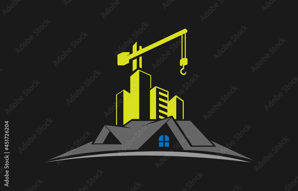 modern luxury building construction logo design Stock Vector | Adobe Stock
