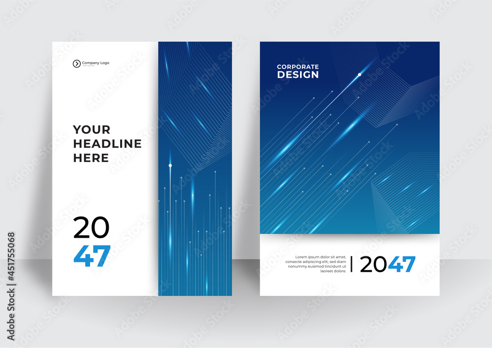 Set of futuristic tech brochure, annual report, flyer design templates ...