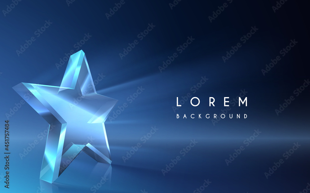Crystal star shape with light effect Stock Vector | Adobe Stock