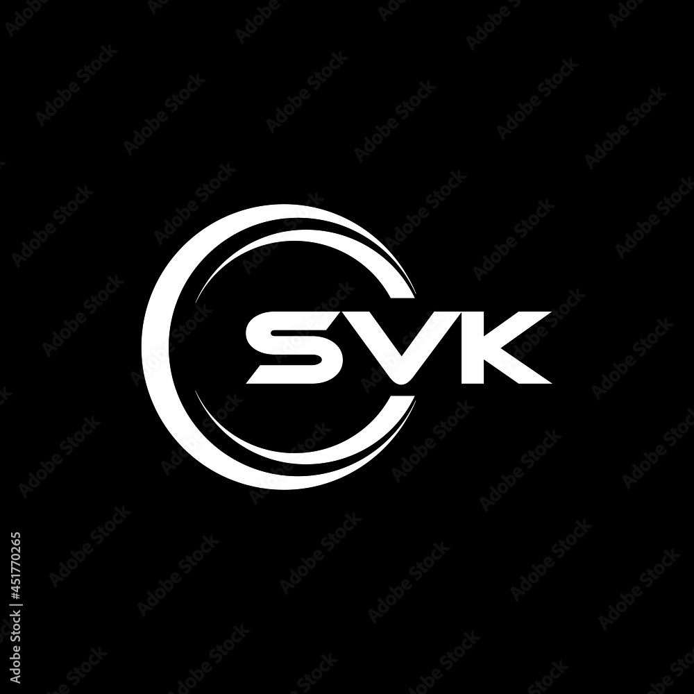 SVK letter logo design with black background in illustrator, vector ...