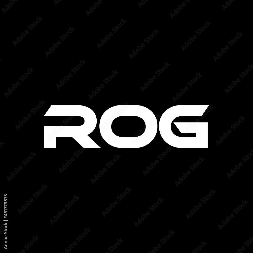 ROG letter logo design with black background in illustrator, vector ...
