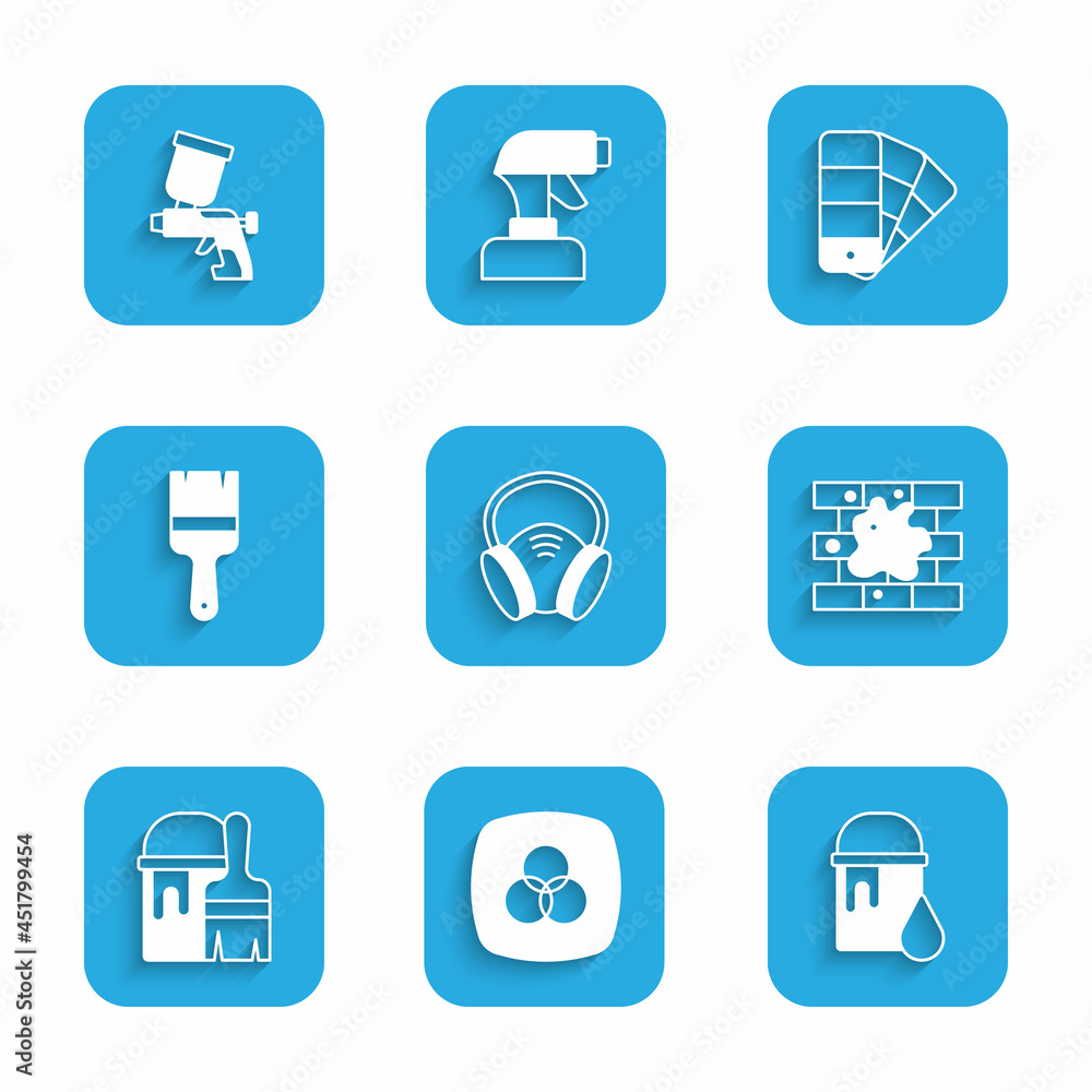 Set Gas mask, RGB and CMYK color mixing, Paint bucket, Painting the ...