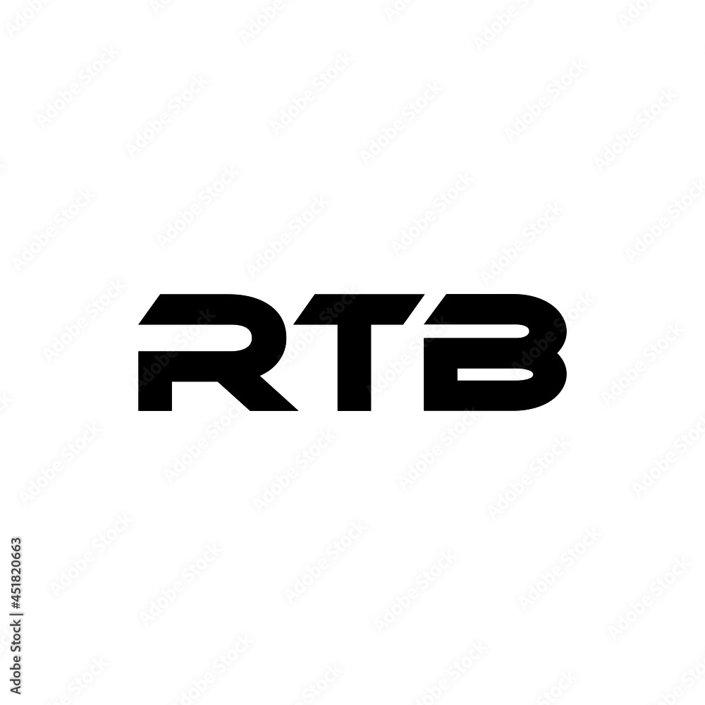 RTB letter logo design with white background in illustrator, vector ...