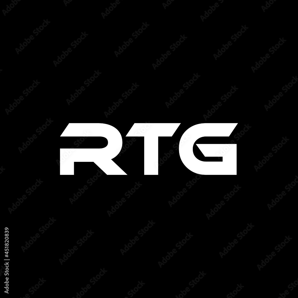 RTG letter logo design with black background in illustrator, vector ...