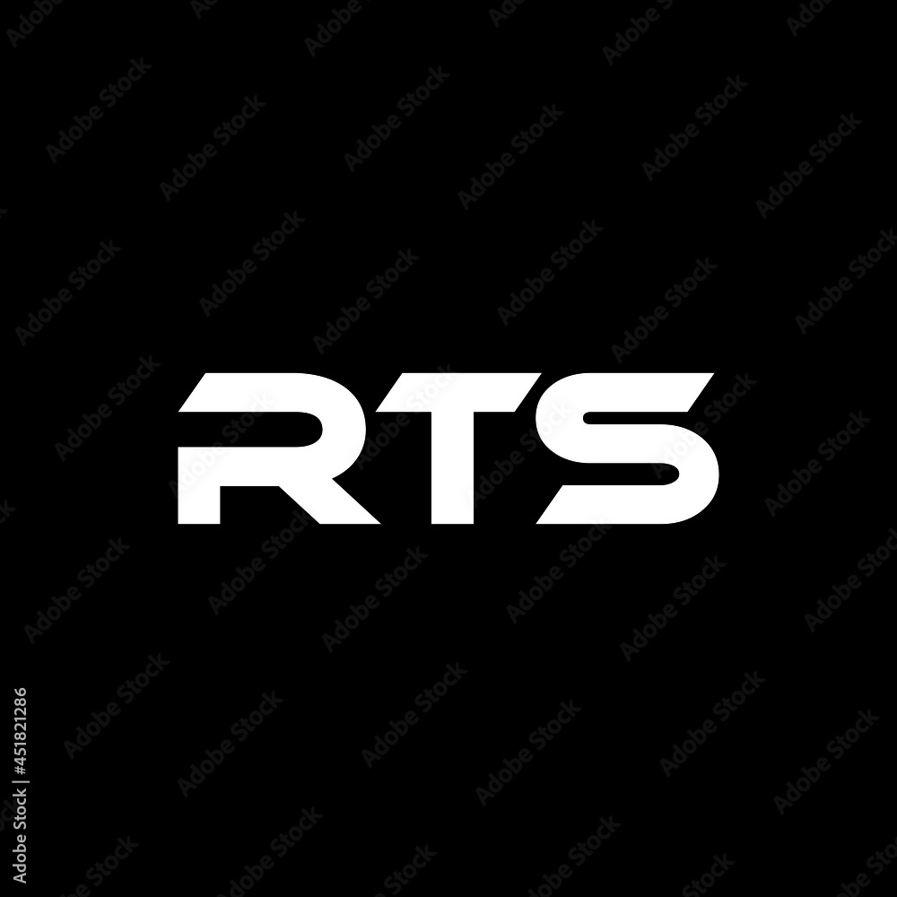 RTS letter logo design with black background in illustrator, vector ...