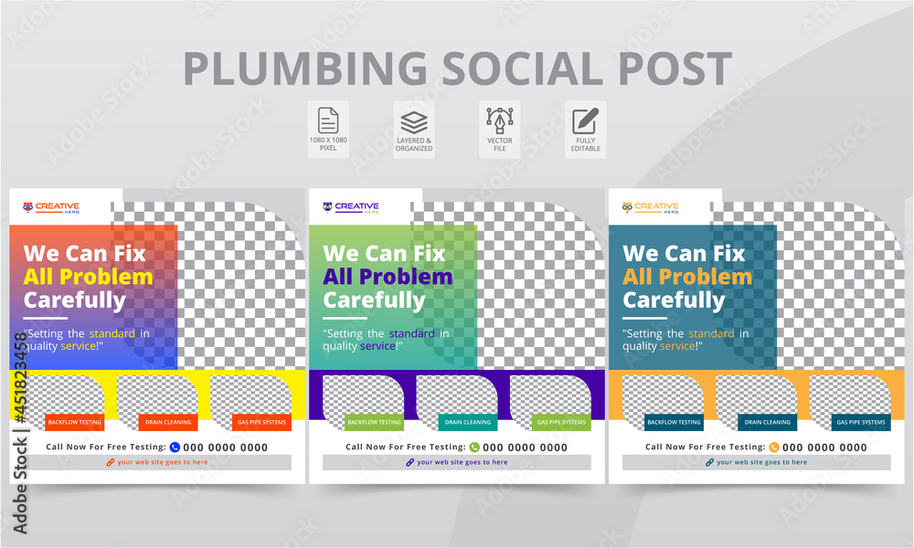 Elegant Plumber Social Media Post Attractive Templates. Professional ...