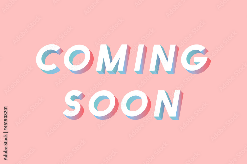 Isometric coming soon lettering vector italic font typography の Stock ...