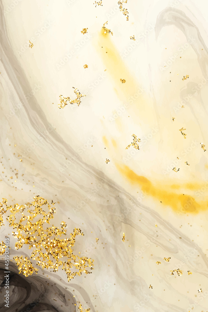 Abstract black watercolor and gold glitter background vector Stock ...