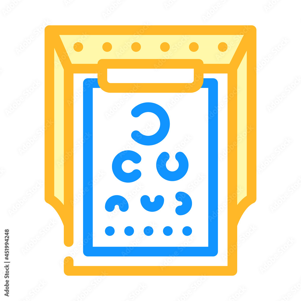 snellen table ophthalmology color icon vector. snellen table ...